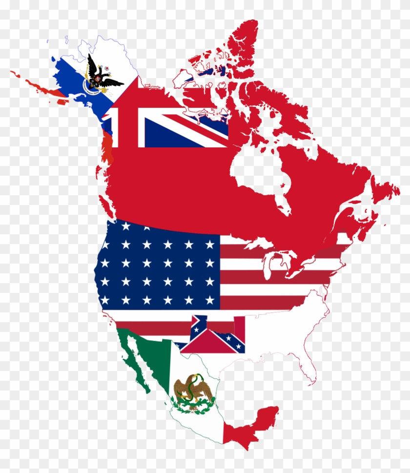Amazing Flag Map Of North America Images