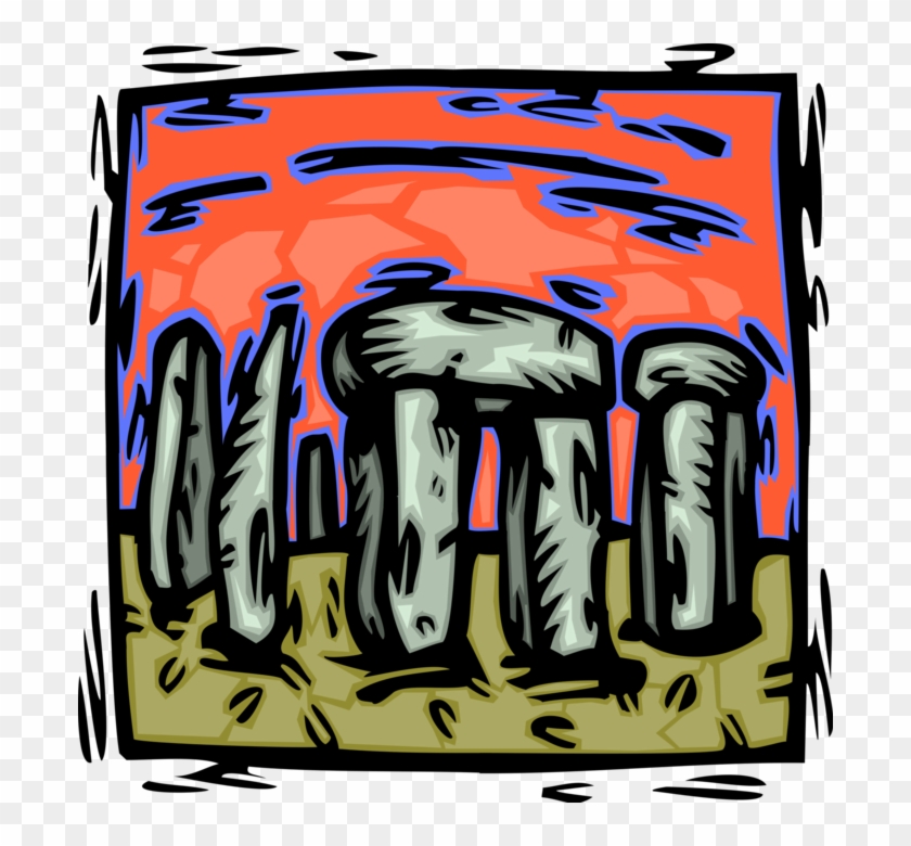 Vector Illustration Of Stonehenge Standing Stones Neolithic Clipart ...