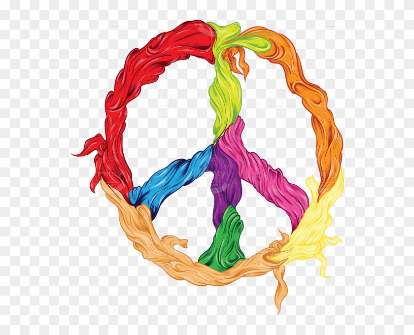 Peace Sign In Color - Circle Clipart (#5099271) - PikPng