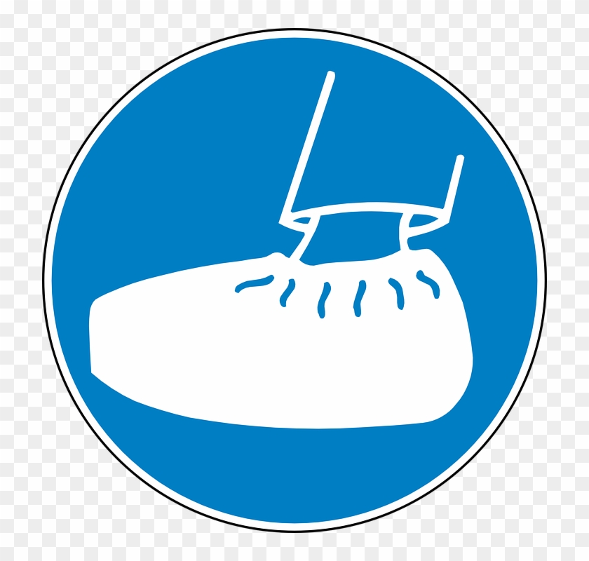 Cover Shoes Protection Clean Blue Sign Symbol - Use Shoe Covers Sign ...