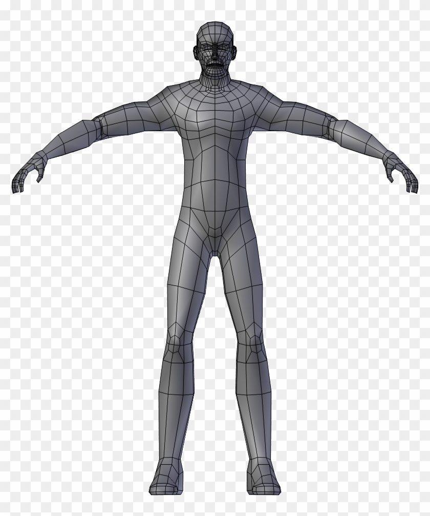 Chuck's Body Topology Front View - 3d Human Body Png Clipart (#530570 ...