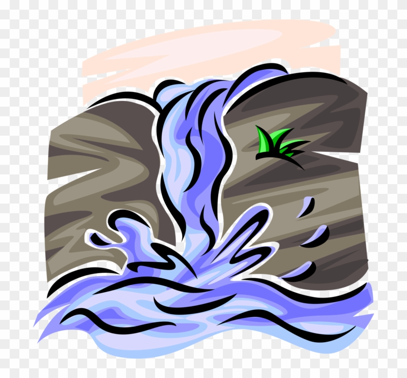 River Or Stream Flows Over Vector Image - Illustration Clipart (#531196 ...
