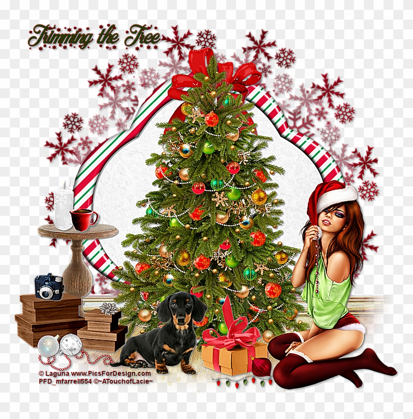 Trimming The Tree - Christmas Tree Clipart (#5302489) - PikPng