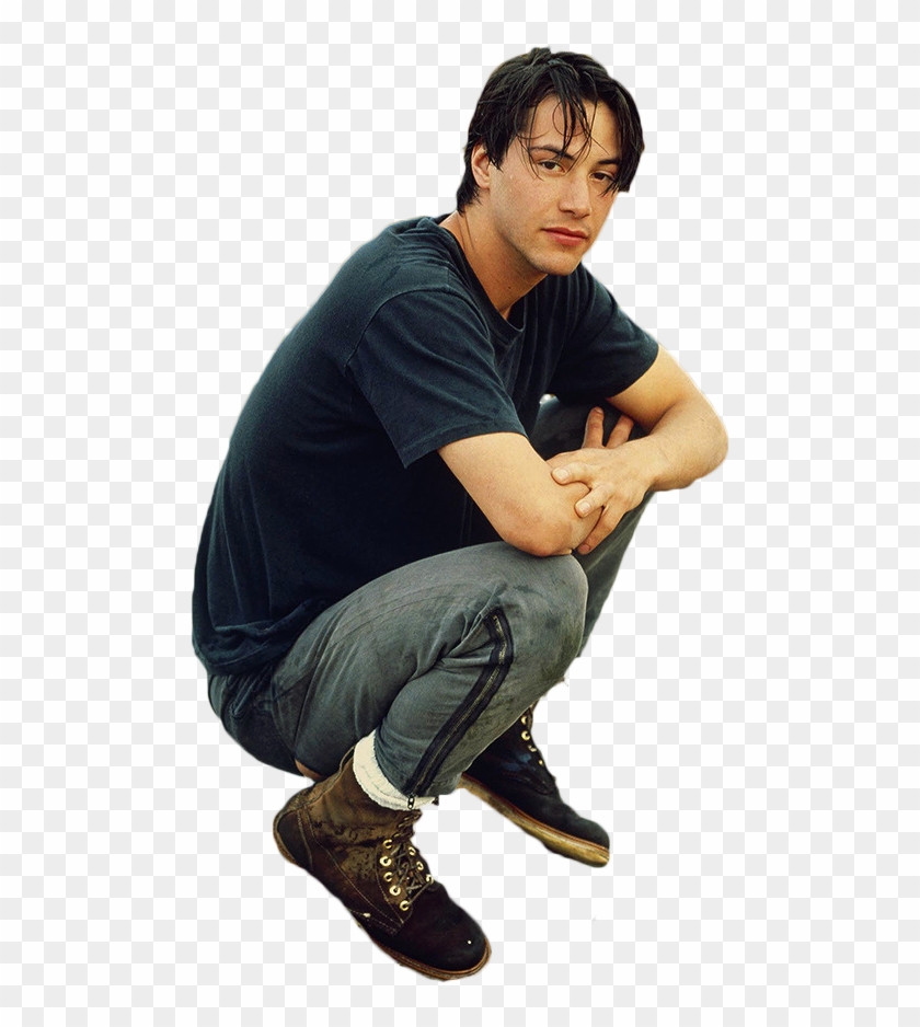 Download Keanu Reeves, Matrix, Squat, Sitting, Footwear Png - Keanu ...