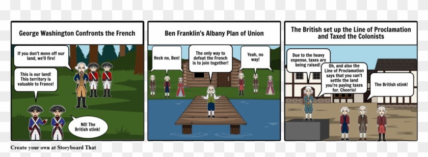 French And Indian War Story Board - Cartoon Clipart (#5363592) - PikPng