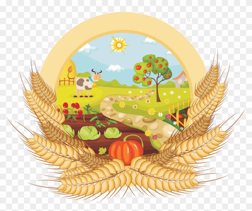 Kitchen Garden Vegetable Farming Clip Art - Cartoon Garden With Fruits ...