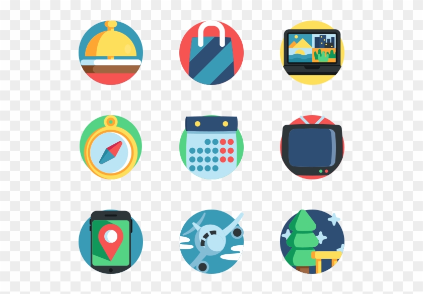 Travel App - Retro Icons Clipart (#5399160) - PikPng