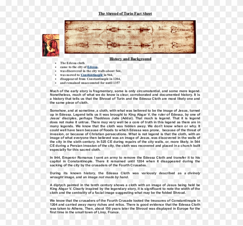 Doc - Shroud Of Turin Clipart (#5521004) - PikPng