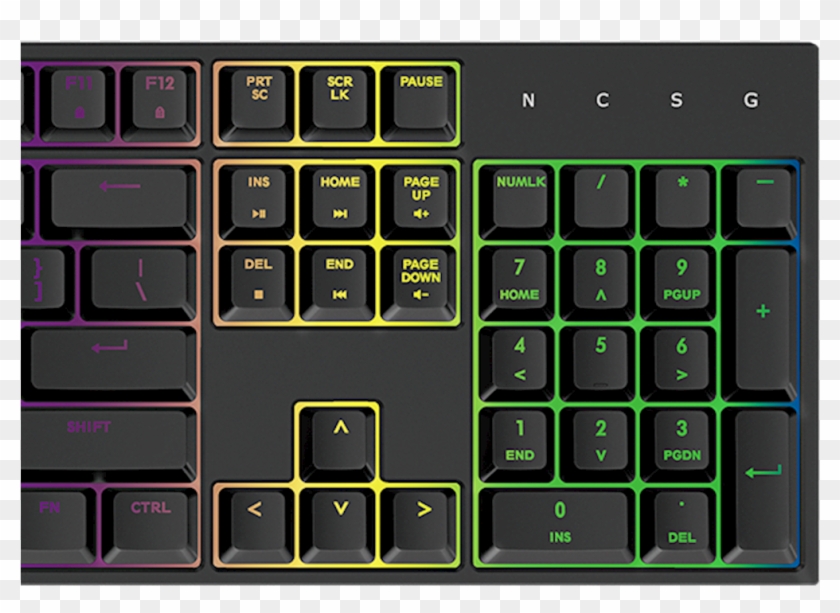 Zoned Rgb Lighting - Computer Keyboard Clipart (#5610999) - PikPng