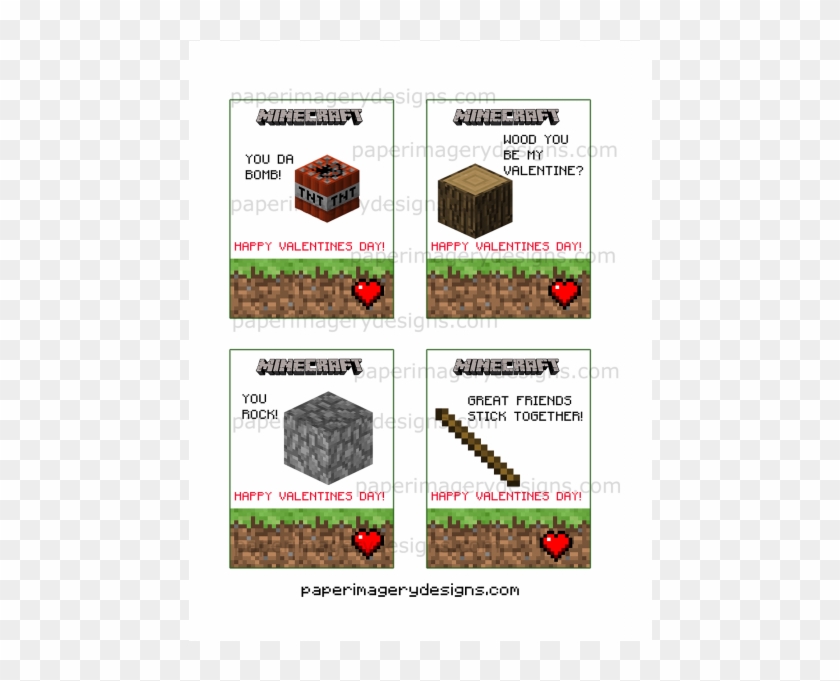 Minecraft Valentines Day Cards Clipart (#5628714) - PikPng