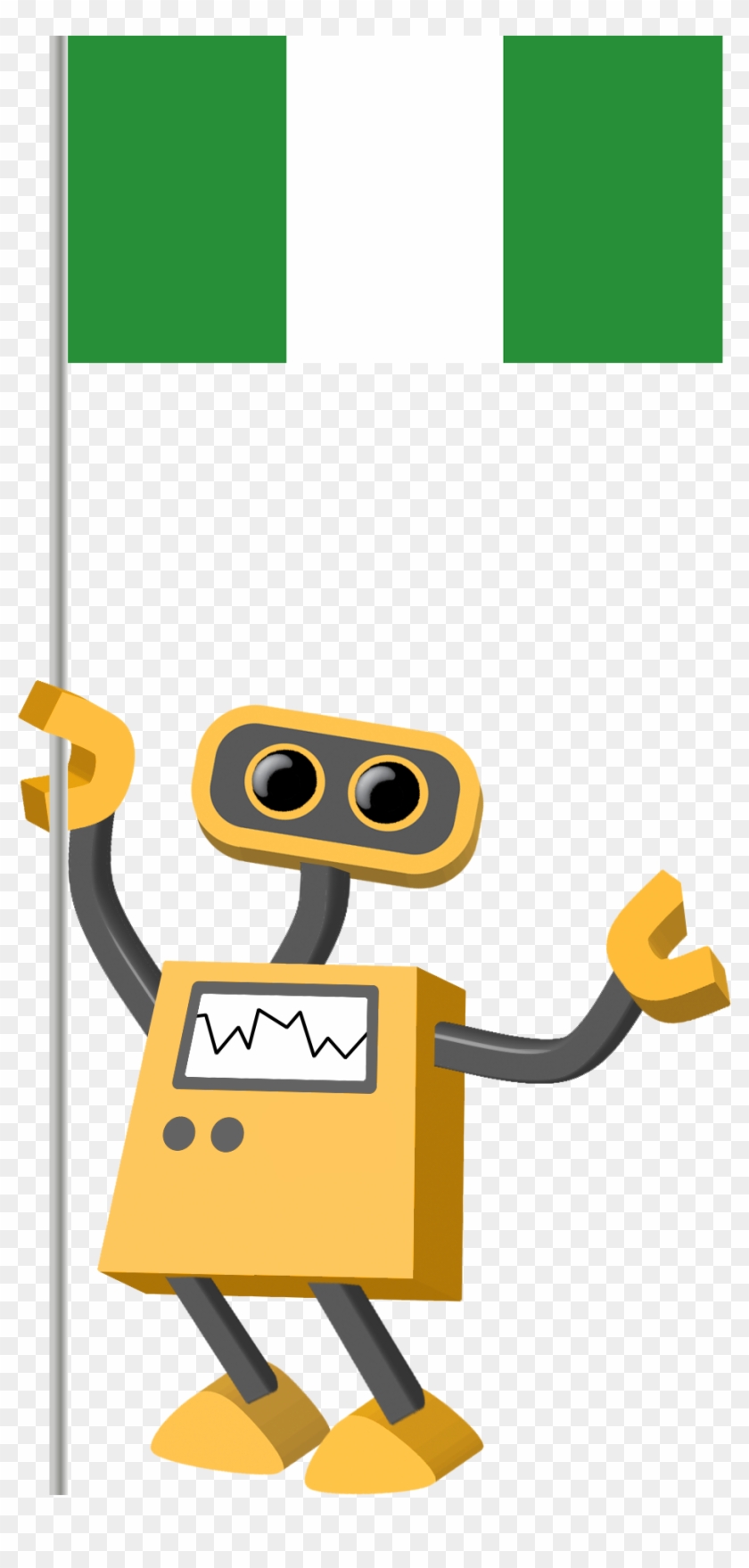 Download Flag Bot, Nigeria - Robot Holding Flag Clipart Png Download ...