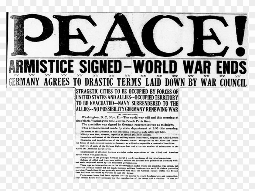 World War Ends” - Armistice Signed War Is Over Paris Front Page News ...
