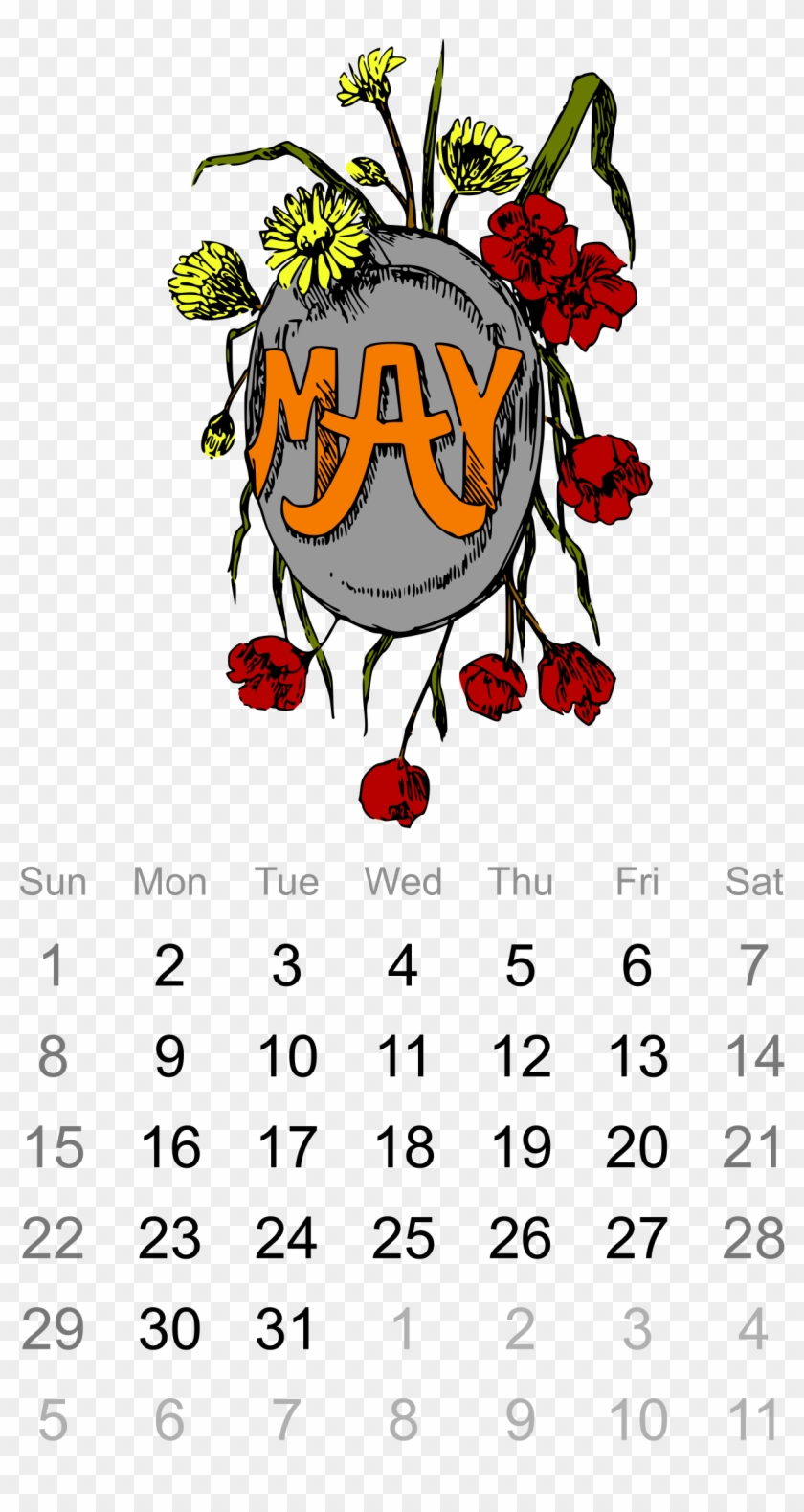 This Free Icons Png Design Of 2016 May Calendar Clipart (#585729) - PikPng