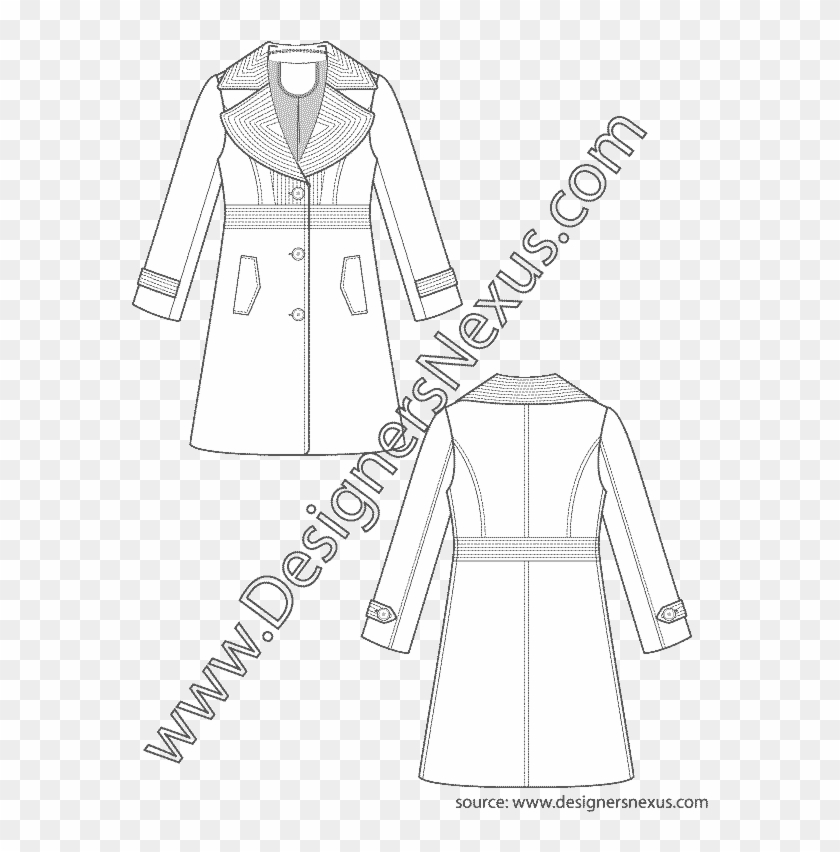 Svg Free Stock Flat Drawing Trench Coat - Pattern Clipart (#5871398 ...
