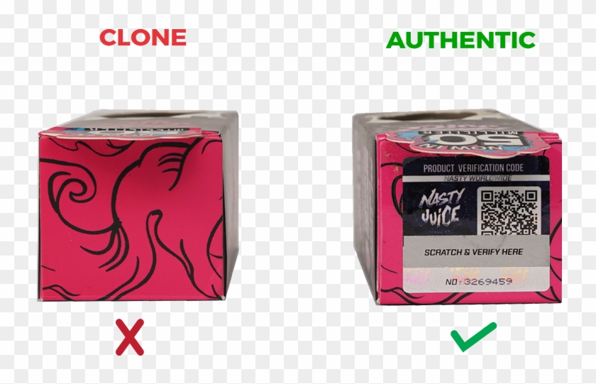 Fake Product - - Nasty Juice Clone Vs Original Clipart (#5895927) - PikPng