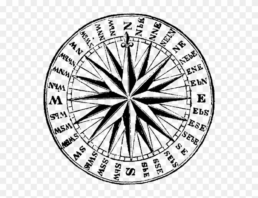 Compass Star - Complicated Compass Rose Clipart (#591345) - PikPng