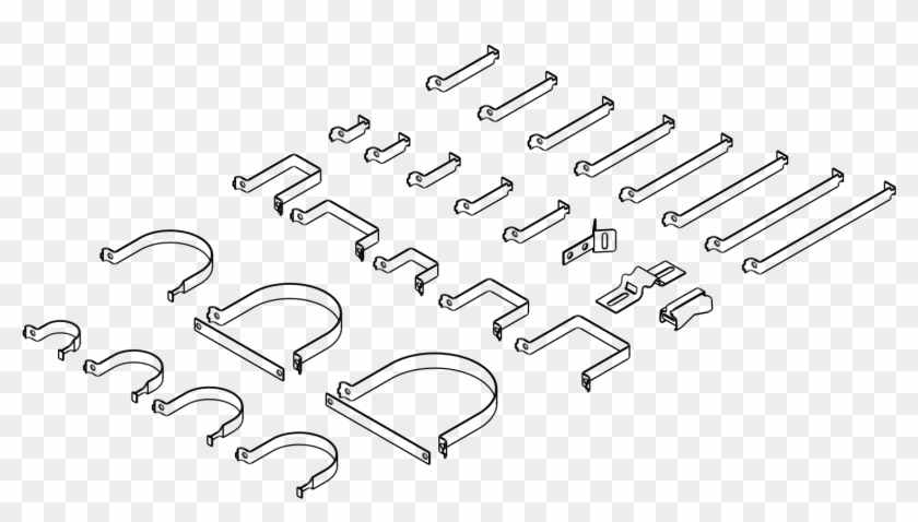 Posts & Fixings Sign Post Clips Assorted Isometric - Parallel - Png ...
