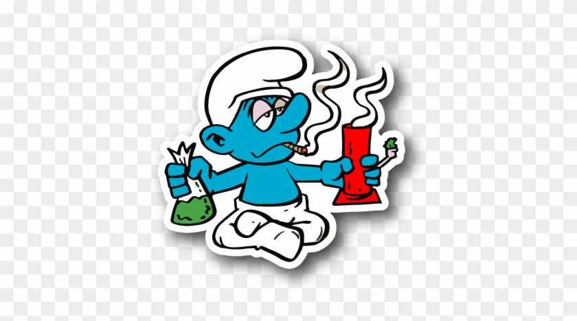 Download Blue Cartoon Hitting A Bong Sticker - Weed Sticker Png Clipart ...