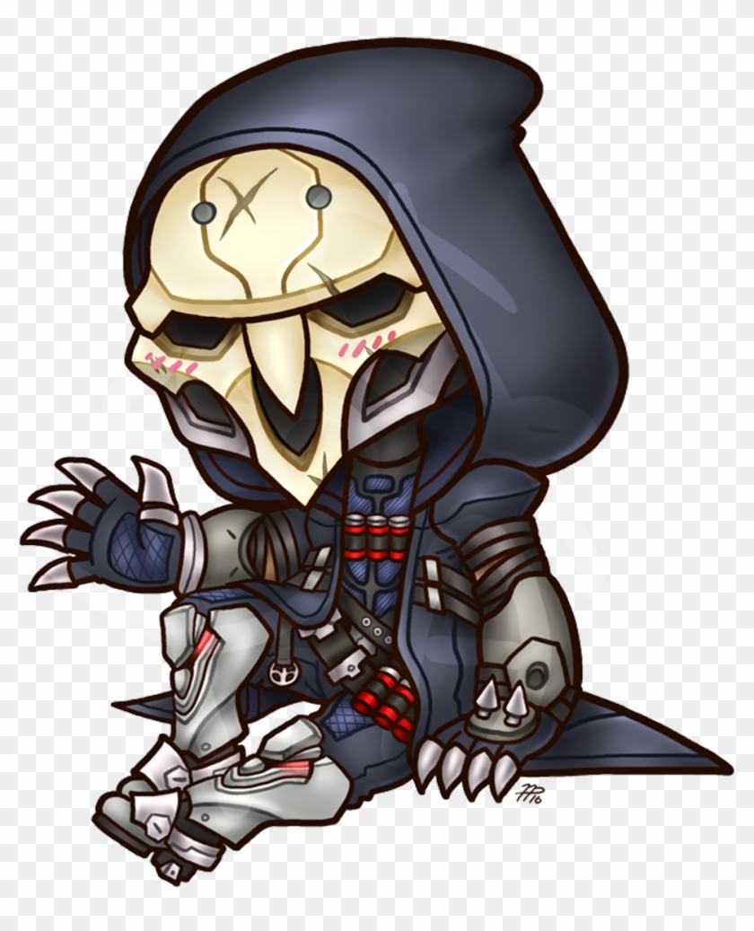 Reaper Sticker - Overwatch Characters Chibi Png Clipart (#832063) - PikPng