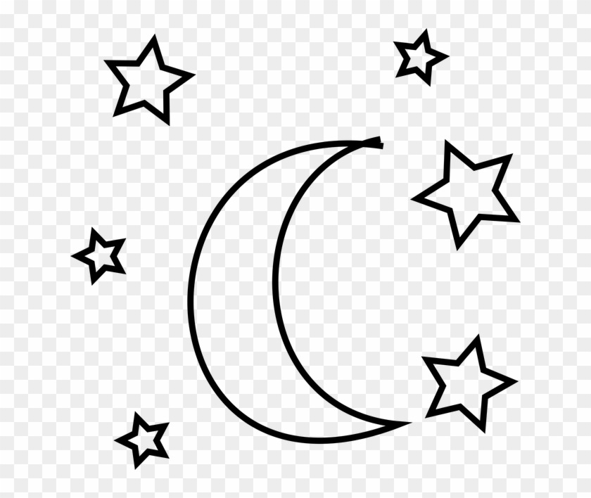 640 X 628 21 - Moon And Stars Doodle Clipart (#897333) - PikPng