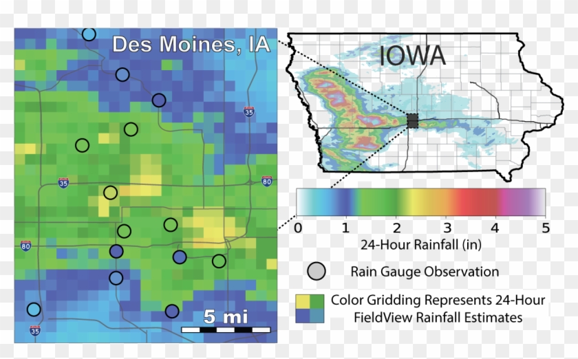 Gridded Fieldview Rainfall Estimates And Corresponding - Map Clipart ...