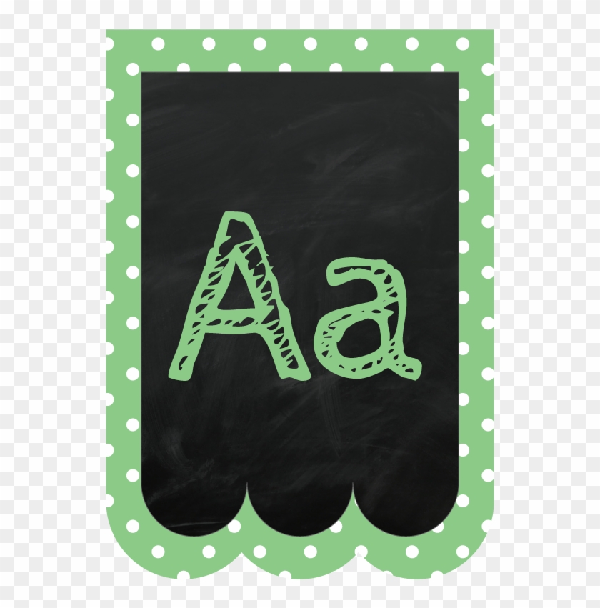 Chalkboard Bunting Banner Alphabet Polka Dot In Pastel - Illustration ...